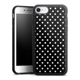 DeinDesign iPhone SE (2020) Handy Gallery Case Handyh&uuml;lle 9H Geh&auml;rtetes Glas R&uuml;ckseite H&uuml;lle Points Retro Polka Dots Gallery Case