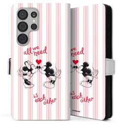 DeinDesign Galaxy S25 Ultra Handy Klapph&uuml;lle Handyh&uuml;lle aus Kunst Leder wei&szlig; Flip Case Love Disney Sideflip mit Lasche