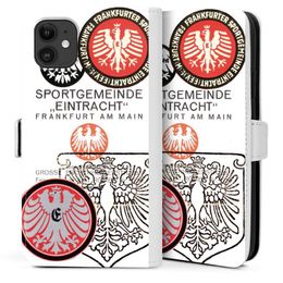 DeinDesign iPhone 11 Handy Klapph&uuml;lle Handyh&uuml;lle aus Kunst Leder wei&szlig; Flip Case Retro Eintracht Frankfurt Official Licensed Product Sideflip mit Lasche