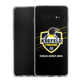 DeinDesign Galaxy S10 Plus Handy Silikon H&uuml;lle Case transparent Handyh&uuml;lle Sports Krefeld Pinguine Ice Hockey Silikon Case