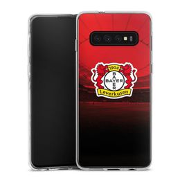 DeinDesign Galaxy S10 Plus Handy Silikon H&uuml;lle Case transparent Handyh&uuml;lle Bayer 04 Leverkusen Official Licensed Product Stadium Silikon Case