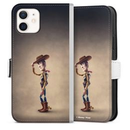 DeinDesign iPhone 12 Handy Klapph&uuml;lle Handyh&uuml;lle aus Kunst Leder wei&szlig; Flip Case Disney Pixar Toy Story Woody Sideflip mit Lasche