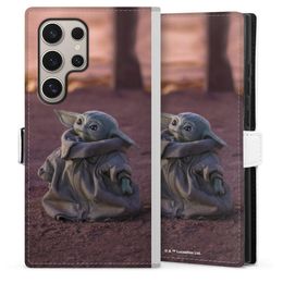 DeinDesign Galaxy S24 Ultra Handy Klapph&uuml;lle Handyh&uuml;lle aus Kunst Leder wei&szlig; Flip Case The Child Star Wars Baby Yoda Sideflip mit Lasche