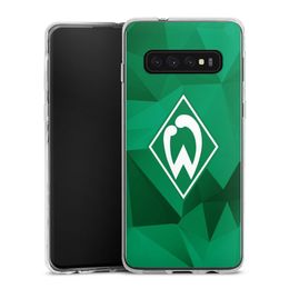 DeinDesign Galaxy S10 Plus Handy Silikon H&uuml;lle Case transparent Handyh&uuml;lle Camouflage Sv Werder Bremen Official Licensed Product Silikon Case