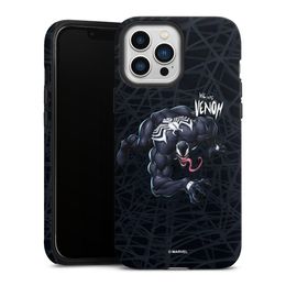DeinDesign iPhone 13 Pro Max Handy Panzer Handyh&uuml;lle robuste Outdoor H&uuml;lle Schutzh&uuml;lle matt Marvel Venom Spiderman Tough Case