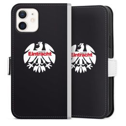 DeinDesign iPhone 12 Handy Klapph&uuml;lle Handyh&uuml;lle aus Kunst Leder wei&szlig; Flip Case Eagle Retro Logo Sideflip mit Lasche