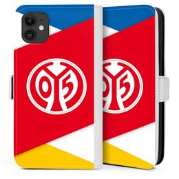 DeinDesign iPhone 11 Handy Klapph&uuml;lle Handyh&uuml;lle aus Kunst Leder wei&szlig; Flip Case 1. Fsv Mainz 05 E.V. Official Licensed Product Soccer Sideflip mit Lasche