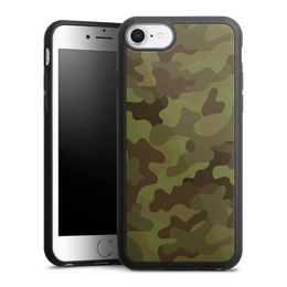DeinDesign iPhone SE (2020) Handy Gallery Case Handyh&uuml;lle 9H Geh&auml;rtetes Glas R&uuml;ckseite H&uuml;lle Camouflage Tarnmuster Army Gallery Case