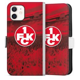DeinDesign iPhone 12 Handy Klapph&uuml;lle Handyh&uuml;lle aus Kunst Leder wei&szlig; Flip Case 1. Fck 1. Fc Kaiserslautern Official Licensed Product Sideflip mit Lasche