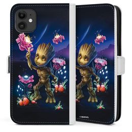 DeinDesign iPhone 11 Handy Klapph&uuml;lle Handyh&uuml;lle aus Kunst Leder wei&szlig; Flip Case Baby Groot Marvel Guardians Of The Galaxy Sideflip mit Lasche