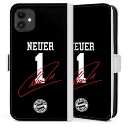 DeinDesign iPhone 11 Handy Klapph&uuml;lle Handyh&uuml;lle aus Kunst Leder wei&szlig; Flip Case Fc Bayern M&uuml;nchen Manuel Neuer Fcb Sideflip mit Lasche