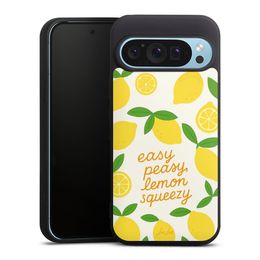 DeinDesign Google Pixel 9 Handy Premium Silikon H&uuml;lle Handyh&uuml;lle schwarz Case Spruch Statement Lemon Silikon Premium Case