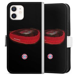 DeinDesign iPhone 12 Handy Klapph&uuml;lle Handyh&uuml;lle aus Kunst Leder wei&szlig; Flip Case Fc Bayern M&uuml;nchen Fcb Official Licensed Product Stadium Sideflip mit Lasche