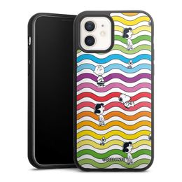 DeinDesign iPhone 12 Handy Gallery Case Handyh&uuml;lle 9H Geh&auml;rtetes Glas R&uuml;ckseite H&uuml;lle Snoopy Muster Peanuts Gallery Case