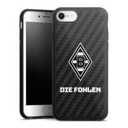 DeinDesign iPhone SE (2020) Handy Gallery Case Handyh&uuml;lle 9H Geh&auml;rtetes Glas R&uuml;ckseite H&uuml;lle Carbon Borussia M&ouml;nchengladbach Gladbach Gallery Case