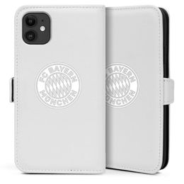 DeinDesign iPhone 11 Handy Klapph&uuml;lle Handyh&uuml;lle aus Kunst Leder wei&szlig; Flip Case Fcb Coat Of Arms Fc Bayern M&uuml;nchen Sideflip mit Lasche