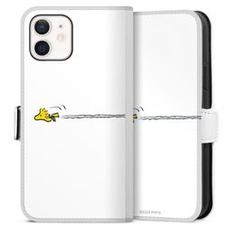 DeinDesign iPhone 12 Handy Klapph&uuml;lle Handyh&uuml;lle aus Kunst Leder wei&szlig; Flip Case Peanuts Official Licensed Product Children Sideflip mit Lasche