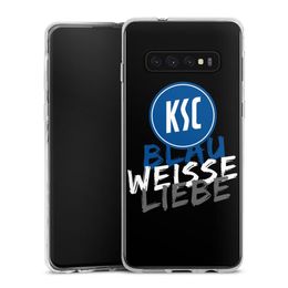 DeinDesign Galaxy S10 Plus Handy Silikon H&uuml;lle Case transparent Handyh&uuml;lle Ksc Karlsruher Sc Official Licensed Product Silikon Case