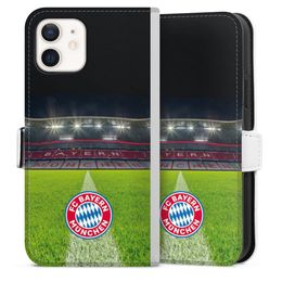 DeinDesign iPhone 12 Handy Klapph&uuml;lle Handyh&uuml;lle aus Kunst Leder wei&szlig; Flip Case Fc Bayern M&uuml;nchen Stadium Fcb Sideflip mit Lasche