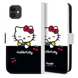 DeinDesign iPhone 11 Handy Klapph&uuml;lle Handyh&uuml;lle aus Kunst Leder wei&szlig; Flip Case Hello Kitty Cherry Official Licensed Product Sideflip mit Lasche