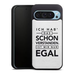 DeinDesign Google Pixel 9 Handy Premium Silikon H&uuml;lle Handyh&uuml;lle schwarz Case Spruch Sayings Statement Silikon Premium Case