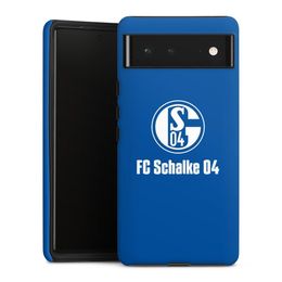 DeinDesign Google Pixel 6 Handy Panzer Handyh&uuml;lle robuste Outdoor H&uuml;lle Schutzh&uuml;lle matt Fc Schalke 04 Official Licensed Product Logo Tough Case