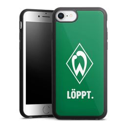 DeinDesign iPhone SE (2020) Handy Gallery Case Handyh&uuml;lle 9H Geh&auml;rtetes Glas R&uuml;ckseite H&uuml;lle Sv Werder Bremen Official Licensed Product Statement Gallery Case