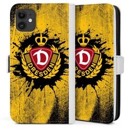 DeinDesign iPhone 11 Handy Klapph&uuml;lle Handyh&uuml;lle aus Kunst Leder wei&szlig; Flip Case Official Licensed Product Soccer Sg Dynamo Dresden Sideflip mit Lasche
