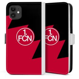 DeinDesign iPhone 11 Handy Klapph&uuml;lle Handyh&uuml;lle aus Kunst Leder wei&szlig; Flip Case 1. Fcn 1. Fc N&uuml;rnberg Merchandise Sideflip mit Lasche
