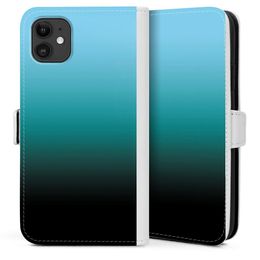DeinDesign iPhone 11 Handy Klapph&uuml;lle Handyh&uuml;lle aus Kunst Leder wei&szlig; Flip Case Ombre Black Two-Tone Sideflip mit Lasche