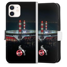 DeinDesign iPhone 12 Handy Klapph&uuml;lle Handyh&uuml;lle aus Kunst Leder wei&szlig; Flip Case Stadium 1. Fc K&ouml;ln Official Licensed Product Sideflip mit Lasche