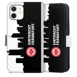 DeinDesign iPhone 12 Handy Klapph&uuml;lle Handyh&uuml;lle aus Kunst Leder wei&szlig; Flip Case Eintracht Frankfurt Sge Official Licensed Product Sideflip mit Lasche