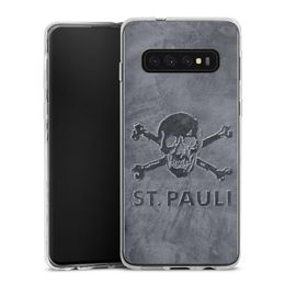 DeinDesign Galaxy S10 Plus Handy Silikon H&uuml;lle Case transparent Handyh&uuml;lle Logo Fc St. Pauli Concrete Silikon Case