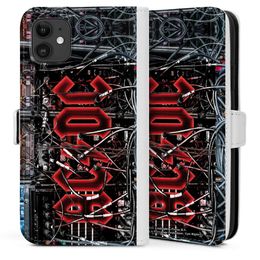 DeinDesign iPhone 11 Handy Klapph&uuml;lle Handyh&uuml;lle aus Kunst Leder wei&szlig; Flip Case Merchandise Acdc Official Licensed Product Sideflip mit Lasche