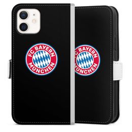 DeinDesign iPhone 12 Handy Klapph&uuml;lle Handyh&uuml;lle aus Kunst Leder wei&szlig; Flip Case Fc Bayern M&uuml;nchen Logo Official Licensed Product Sideflip mit Lasche