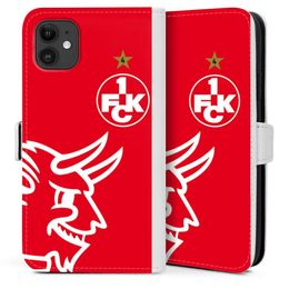 DeinDesign iPhone 11 Handy Klapph&uuml;lle Handyh&uuml;lle aus Kunst Leder wei&szlig; Flip Case Star Devil 1. Fc Kaiserslautern Sideflip mit Lasche