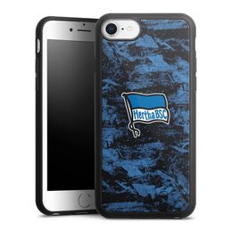 DeinDesign iPhone SE (2020) Handy Gallery Case Handyh&uuml;lle 9H Geh&auml;rtetes Glas R&uuml;ckseite H&uuml;lle Hertha Bsc Flag Logo Gallery Case