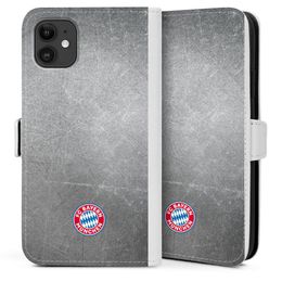 DeinDesign iPhone 11 Handy Klapph&uuml;lle Handyh&uuml;lle aus Kunst Leder wei&szlig; Flip Case Fcb Official Licensed Product Fc Bayern M&uuml;nchen Sideflip mit Lasche