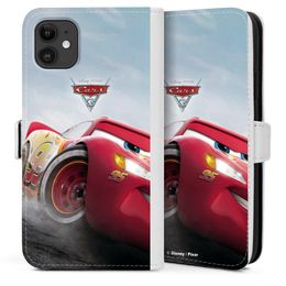 DeinDesign iPhone 11 Handy Klapph&uuml;lle Handyh&uuml;lle aus Kunst Leder wei&szlig; Flip Case Lightning Mcqueen 95 Official Licensed Product Cars Sideflip mit Lasche