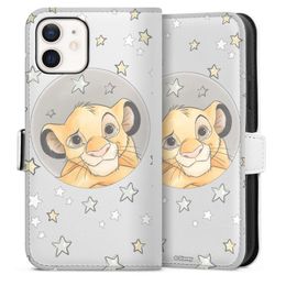 DeinDesign iPhone 12 Handy Klapph&uuml;lle Handyh&uuml;lle aus Kunst Leder wei&szlig; Flip Case Simba Lion King Disney Sideflip mit Lasche