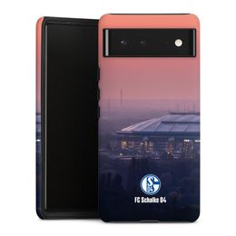 DeinDesign Google Pixel 6 Handy Panzer Handyh&uuml;lle robuste Outdoor H&uuml;lle Schutzh&uuml;lle matt Fc Schalke 04 Official Licensed Product Stadium Tough Case