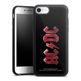 DeinDesign iPhone SE (2020) Handy Gallery Case Handyh&uuml;lle 9H Geh&auml;rtetes Glas R&uuml;ckseite H&uuml;lle Logo Merchandise Acdc Gallery Case