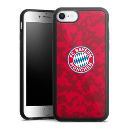 DeinDesign iPhone SE (2020) Handy Gallery Case Handyh&uuml;lle 9H Geh&auml;rtetes Glas R&uuml;ckseite H&uuml;lle Camouflage Fc Bayern M&uuml;nchen Fcb Gallery Case