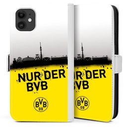 DeinDesign iPhone 11 Handy Klapph&uuml;lle Handyh&uuml;lle aus Kunst Leder wei&szlig; Flip Case Borussia Dortmund Statement Bvb Sideflip mit Lasche
