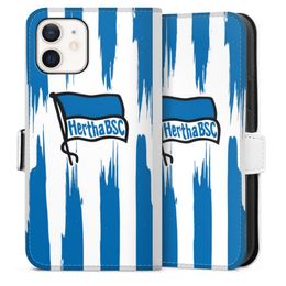 DeinDesign iPhone 12 Handy Klapph&uuml;lle Handyh&uuml;lle aus Kunst Leder wei&szlig; Flip Case Bundesliga Hertha Bsc Official Licensed Product Sideflip mit Lasche