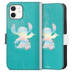 DeinDesign iPhone 12 Handy Klapph&uuml;lle Handyh&uuml;lle aus Kunst Leder wei&szlig; Flip Case Lilo & Stitch Official Licensed Product Disney Sideflip mit Lasche