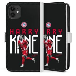 DeinDesign iPhone 11 Handy Klapph&uuml;lle Handyh&uuml;lle aus Kunst Leder wei&szlig; Flip Case Fc Bayern M&uuml;nchen Official Licensed Product Harry Kane Sideflip mit Lasche