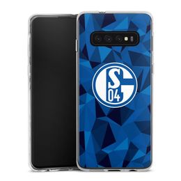 DeinDesign Galaxy S10 Plus Handy Silikon H&uuml;lle Case transparent Handyh&uuml;lle Camouflage Fc Schalke 04 Muster Silikon Case