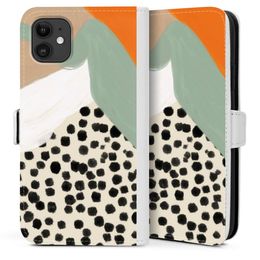 DeinDesign iPhone 11 Handy Klapph&uuml;lle Handyh&uuml;lle aus Kunst Leder wei&szlig; Flip Case Abstract Boho Kunst Sideflip mit Lasche