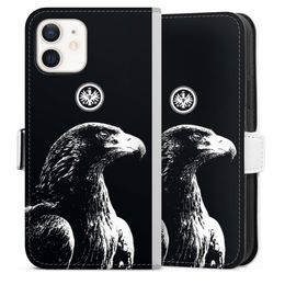 DeinDesign iPhone 12 Handy Klapph&uuml;lle Handyh&uuml;lle aus Kunst Leder wei&szlig; Flip Case Attila Official Licensed Product Eintracht Frankfurt Sideflip mit Lasche